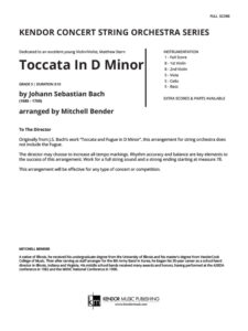 Toccata In D Minor – Full Score – Kendor Music Publishing